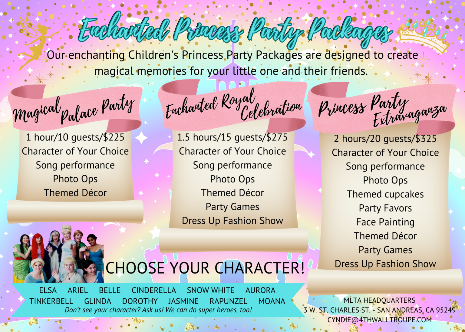 Enchanted Princess Parties – Fourth Wall Entertainment Troupe